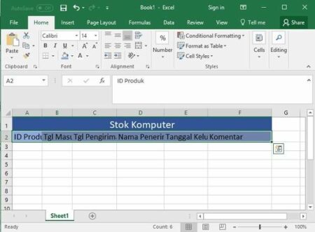 Cara Membuat Template Stok Barang Sederhana di Excel
